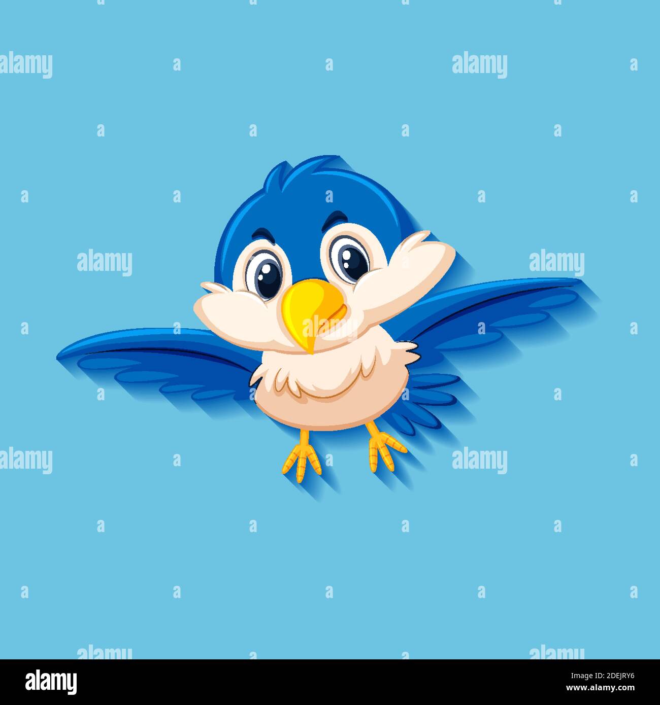 Cute blue bird cartoon character illustration Stock Vector Image & Art ...