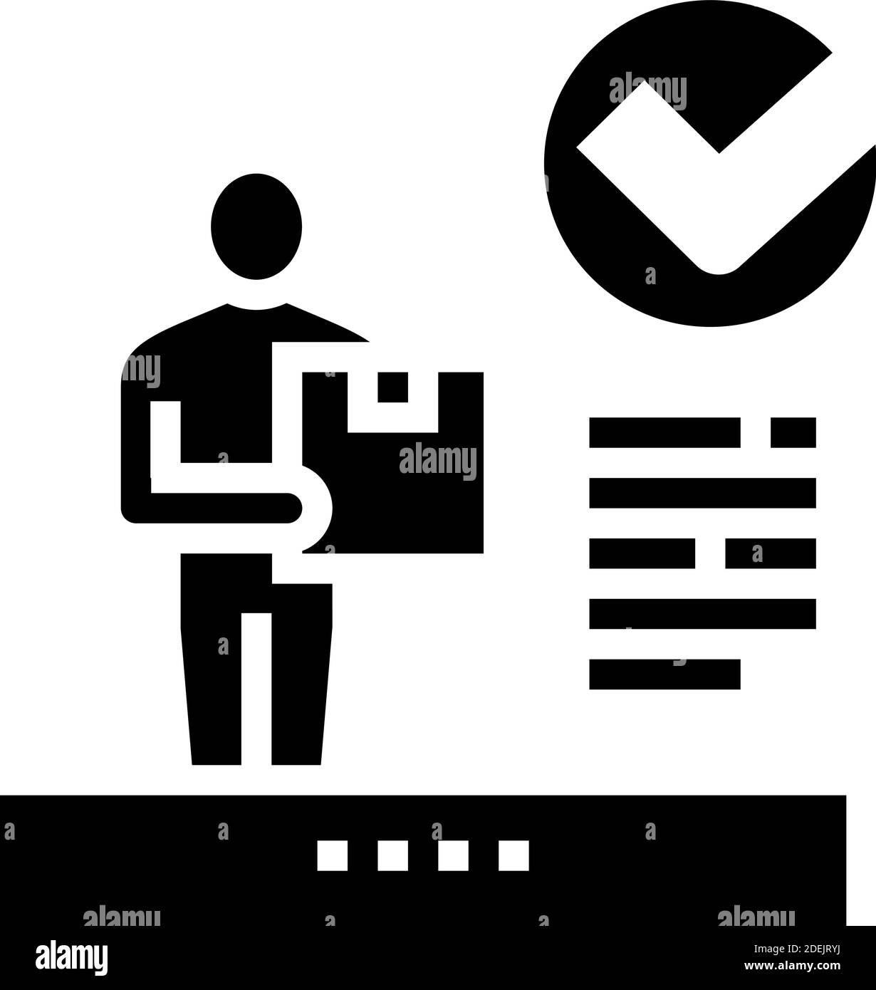 client received parcel glyph icon vector illustration Stock Vector ...