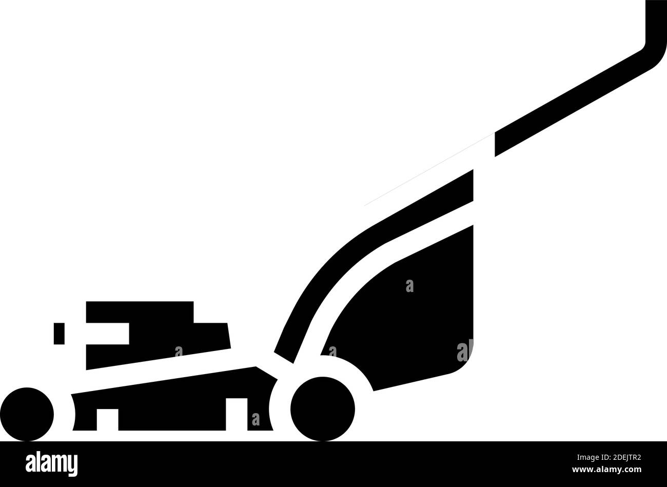 lawn mower for cut grass glyph icon vector illustration Stock Vector ...