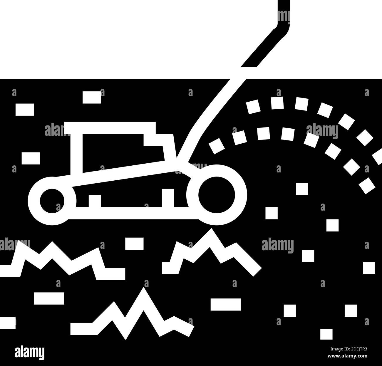 grass cutting with lawn mower glyph icon vector illustration Stock ...