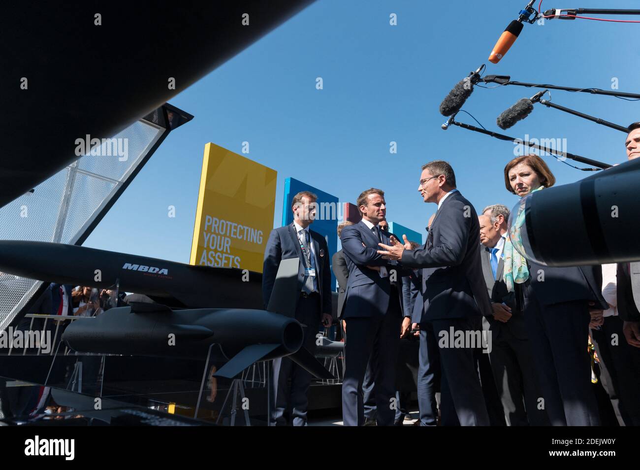 Emmanuel Macron, Eric Beranger and lorence Parly attending the 53rd ...
