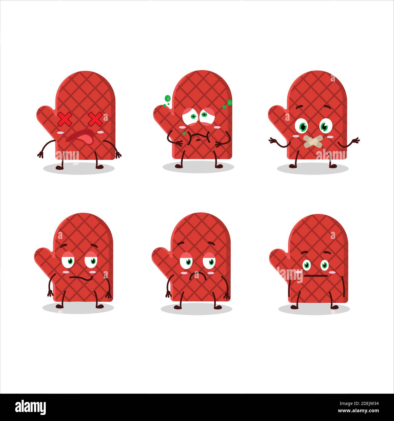 Oven mitt cartoon character with nope expression. Vector illustration ...