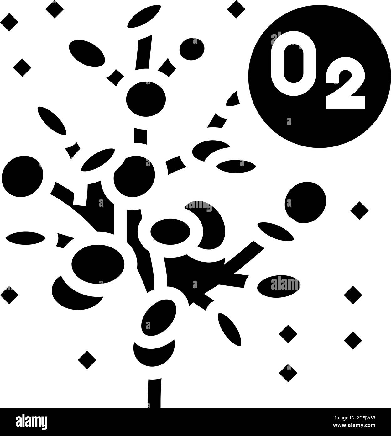 plant releasing oxygen glyph icon vector illustration Stock Vector ...