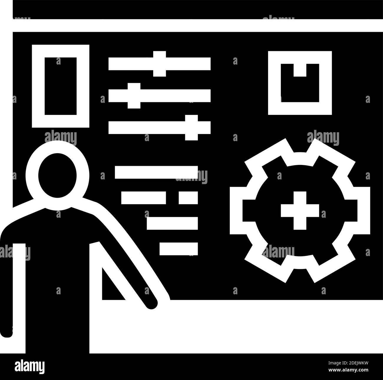 box characteristics presentation glyph icon vector illustration Stock ...