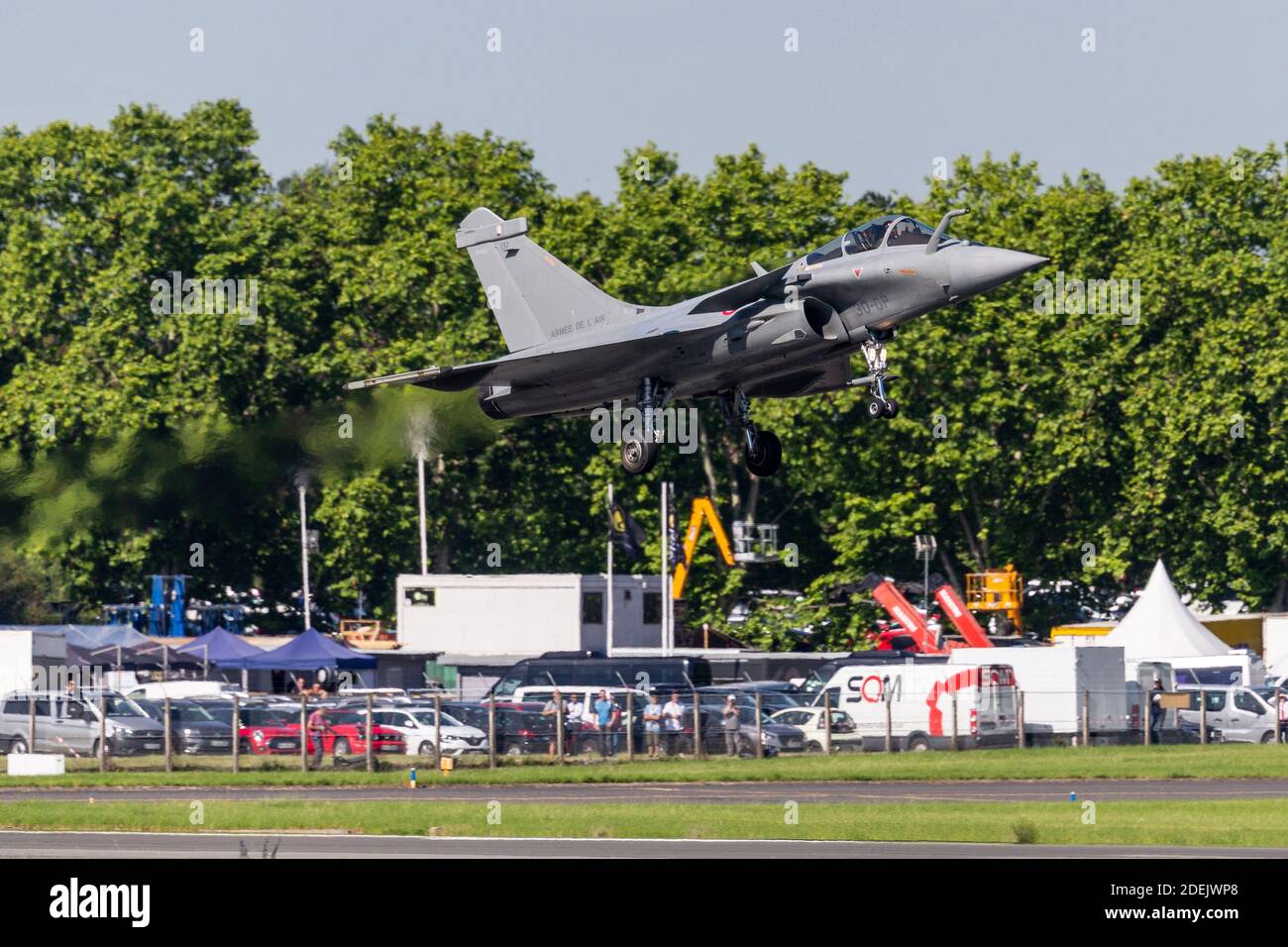 Dassault Rafale fighter aircraft flight demonstration during the Paris ...