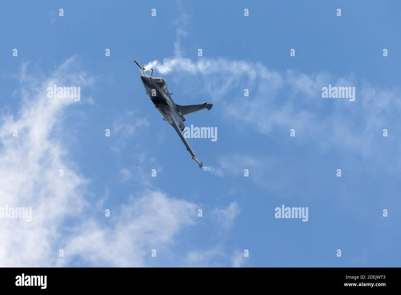 Dassault Rafale fighter aircraft flight demonstration during the Paris ...