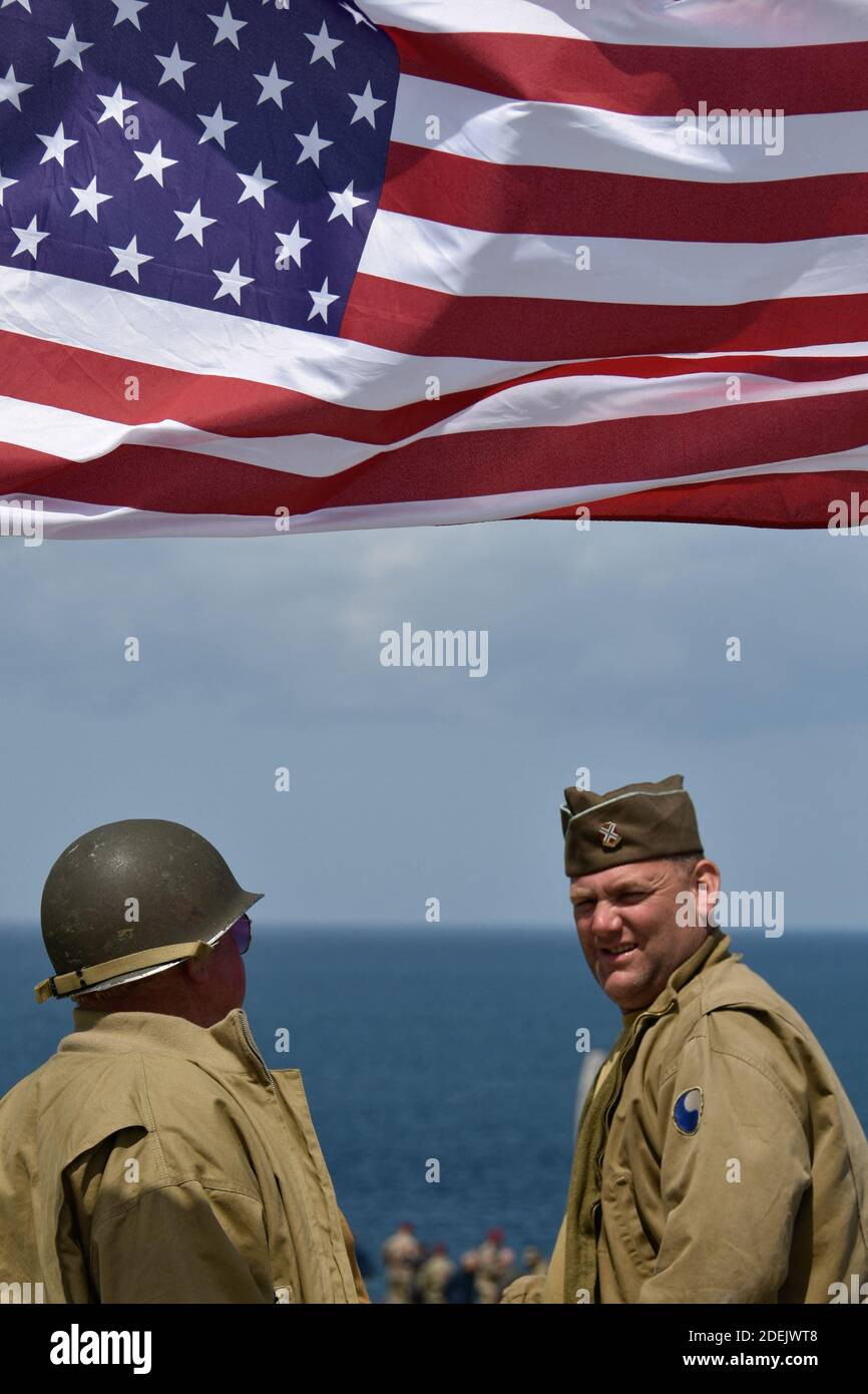 US Army Rangers dressed in the uniforms of Rangers from World War II ...
