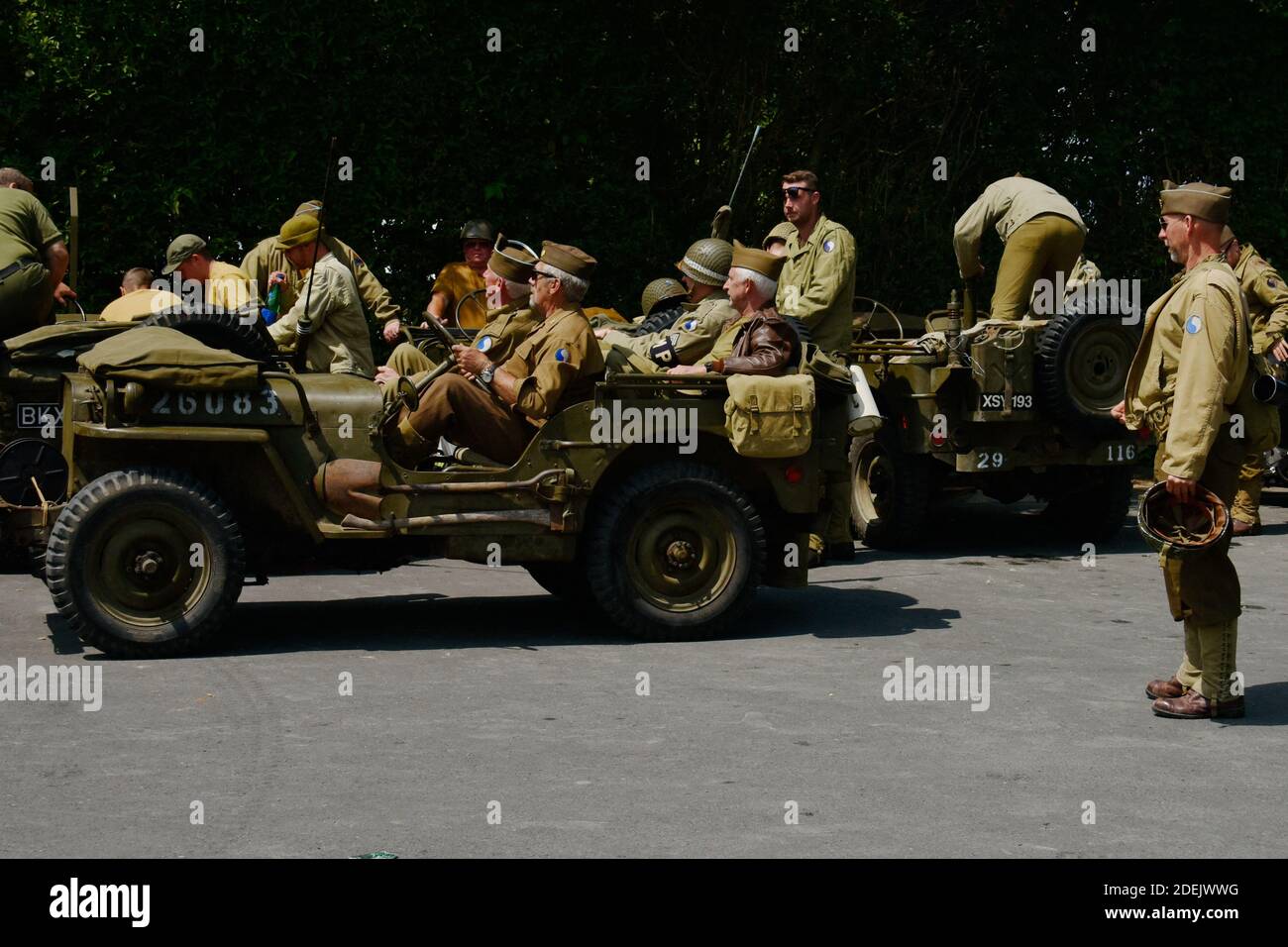 US Army Rangers dressed in the uniforms of Rangers from World War II ...