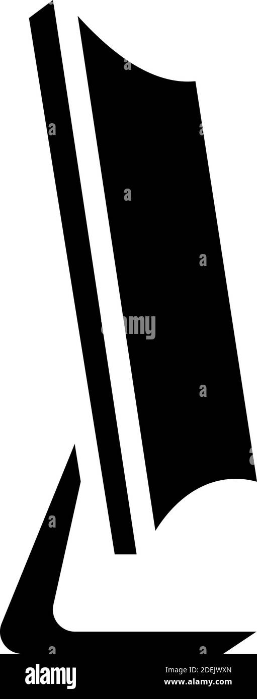 curved computer screen glyph icon vector illustration Stock Vector ...