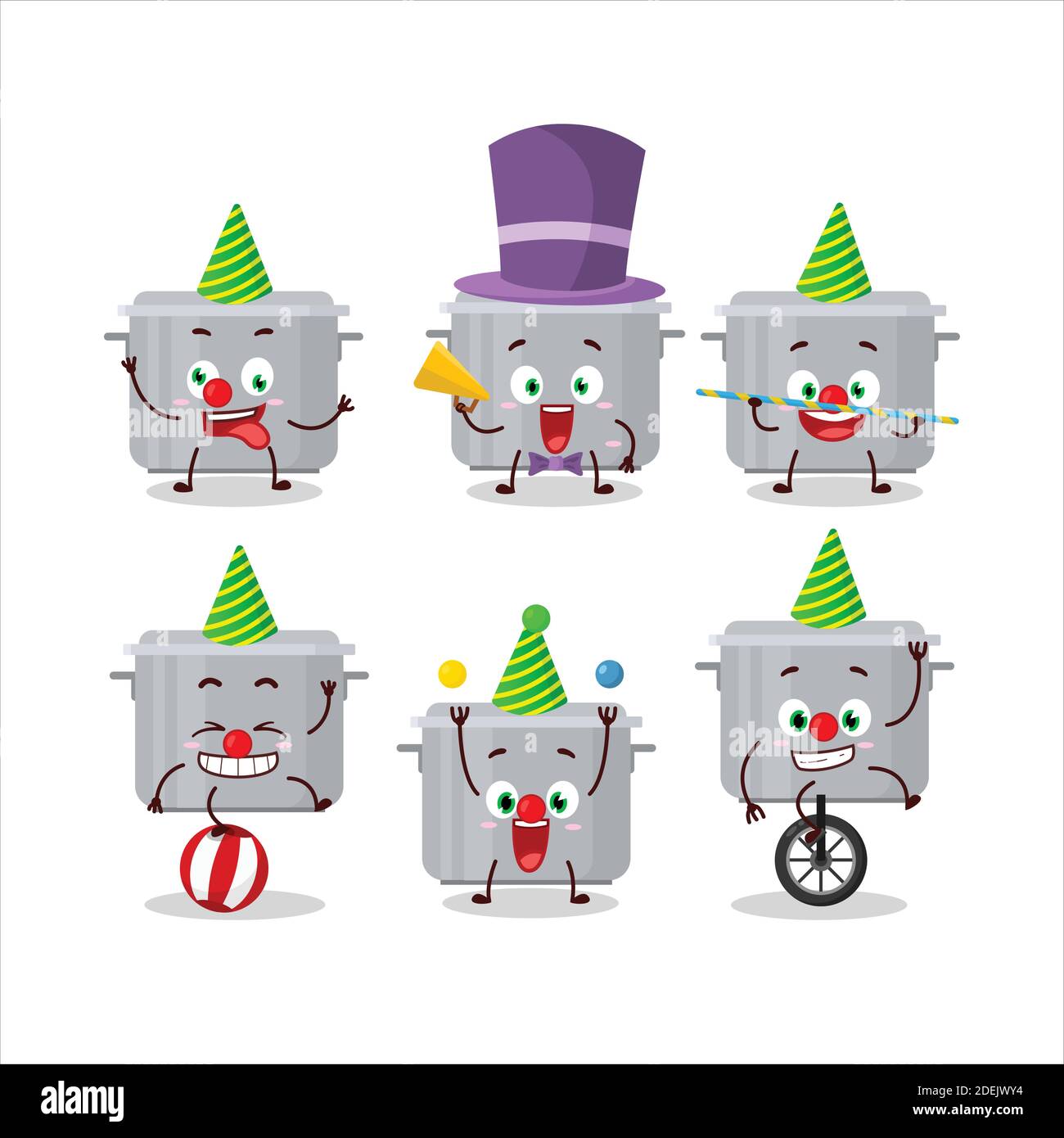 Cartoon character of kitchen pot with various circus shows. Vector ...