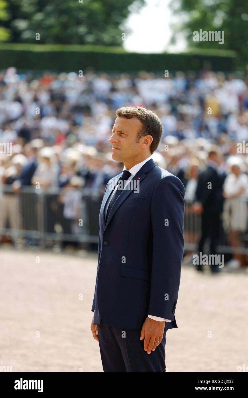 French President Emmanuel Macron attends a WWII ceremony to mark the ...