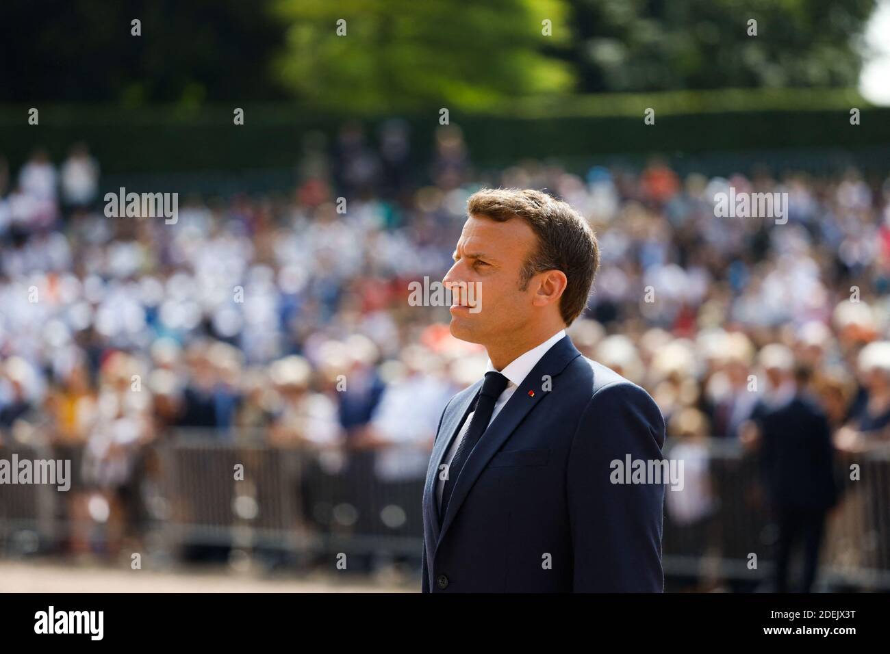 French President Emmanuel Macron attends a WWII ceremony to mark the ...
