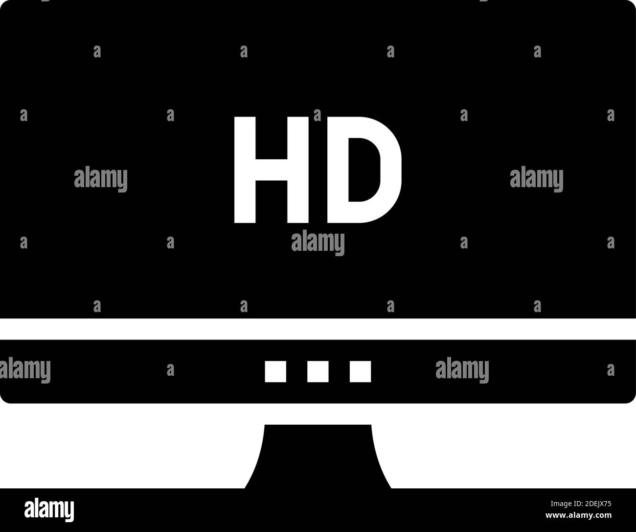 hd resolution computer screen glyph icon vector illustration Stock ...