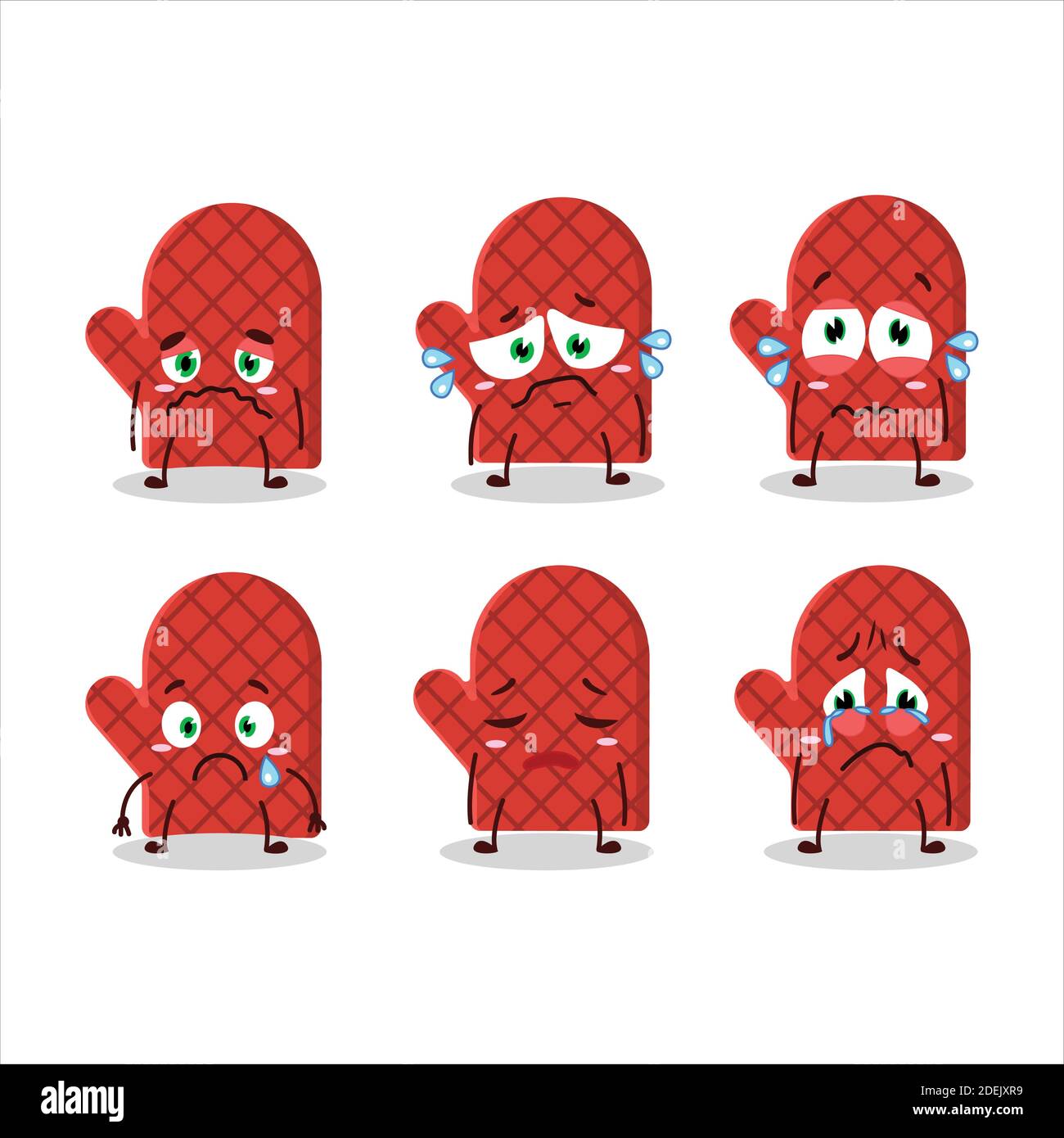 Oven mitt cartoon character with sad expression. Vector illustration ...
