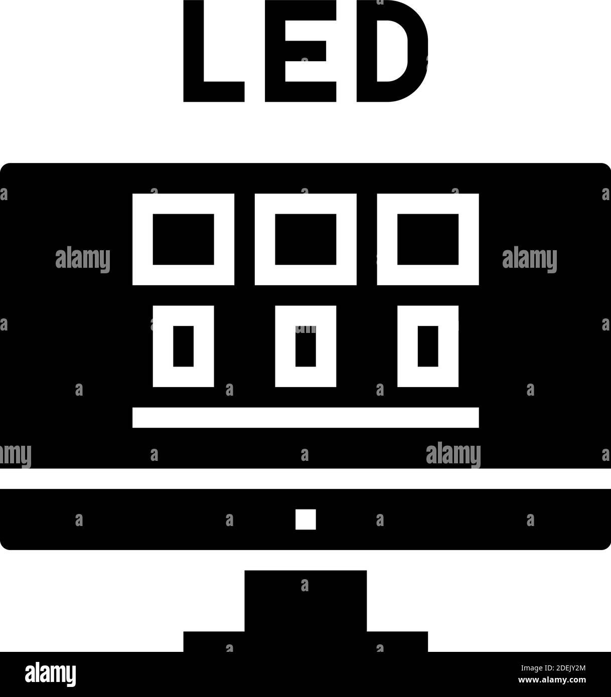 led computer monitor glyph icon vector illustration Stock Vector Image ...