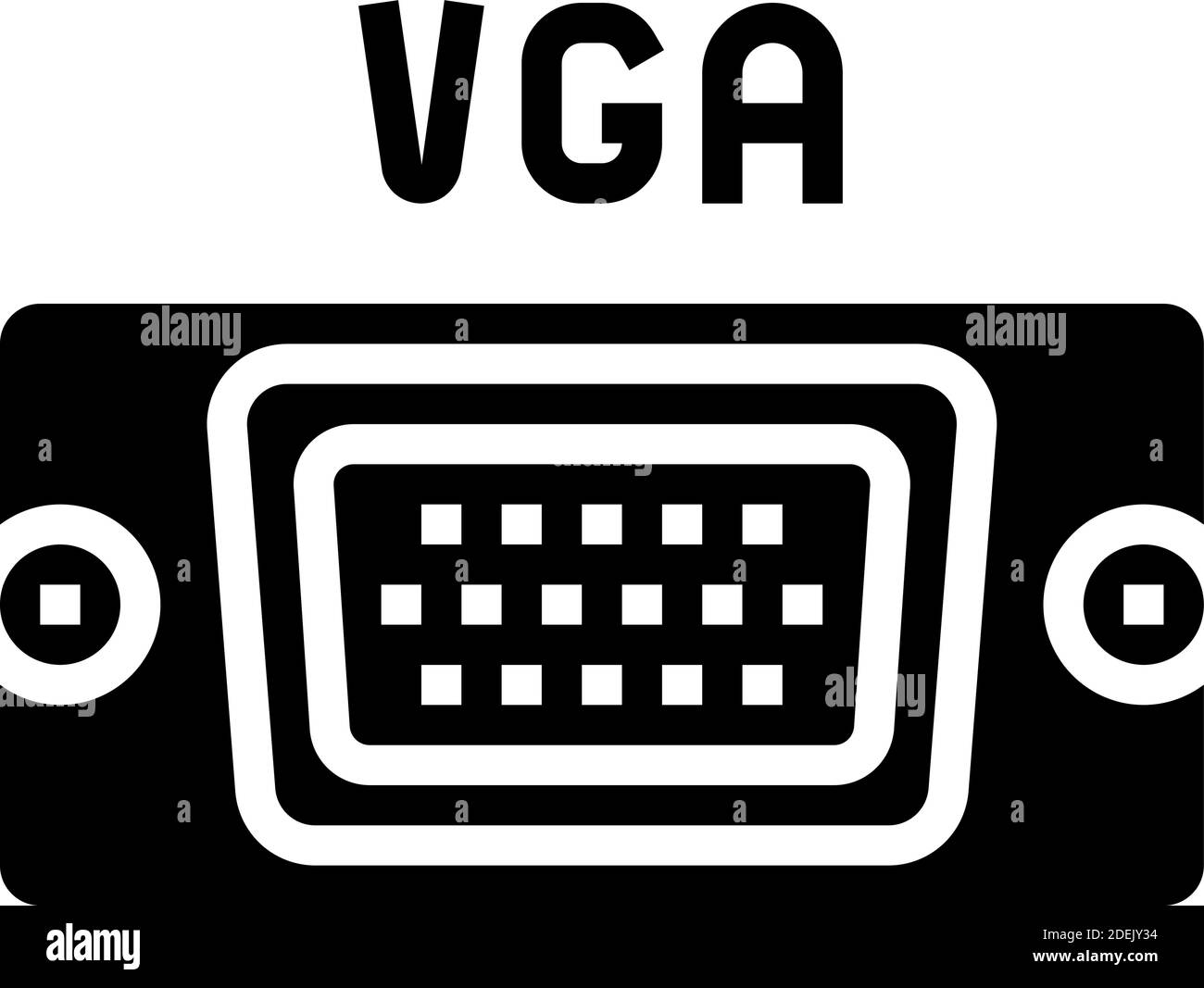 vga computer port glyph icon vector illustration Stock Vector Image ...