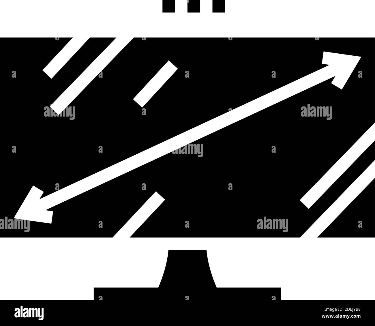 diagonal computer monitor glyph icon vector illustration Stock Vector ...