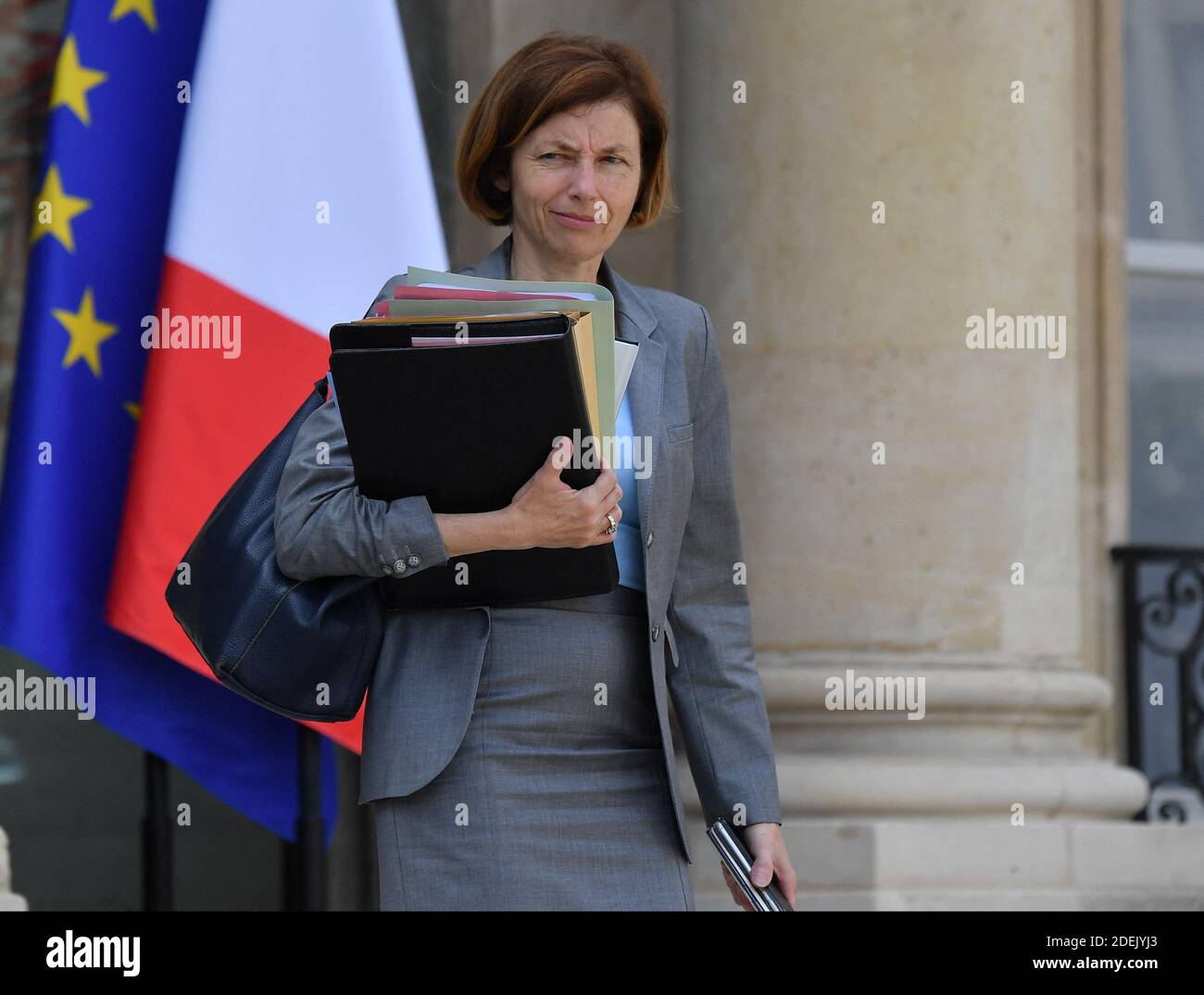 Florence Parly, Minister for the Armed Forces leaving the Elysee ...