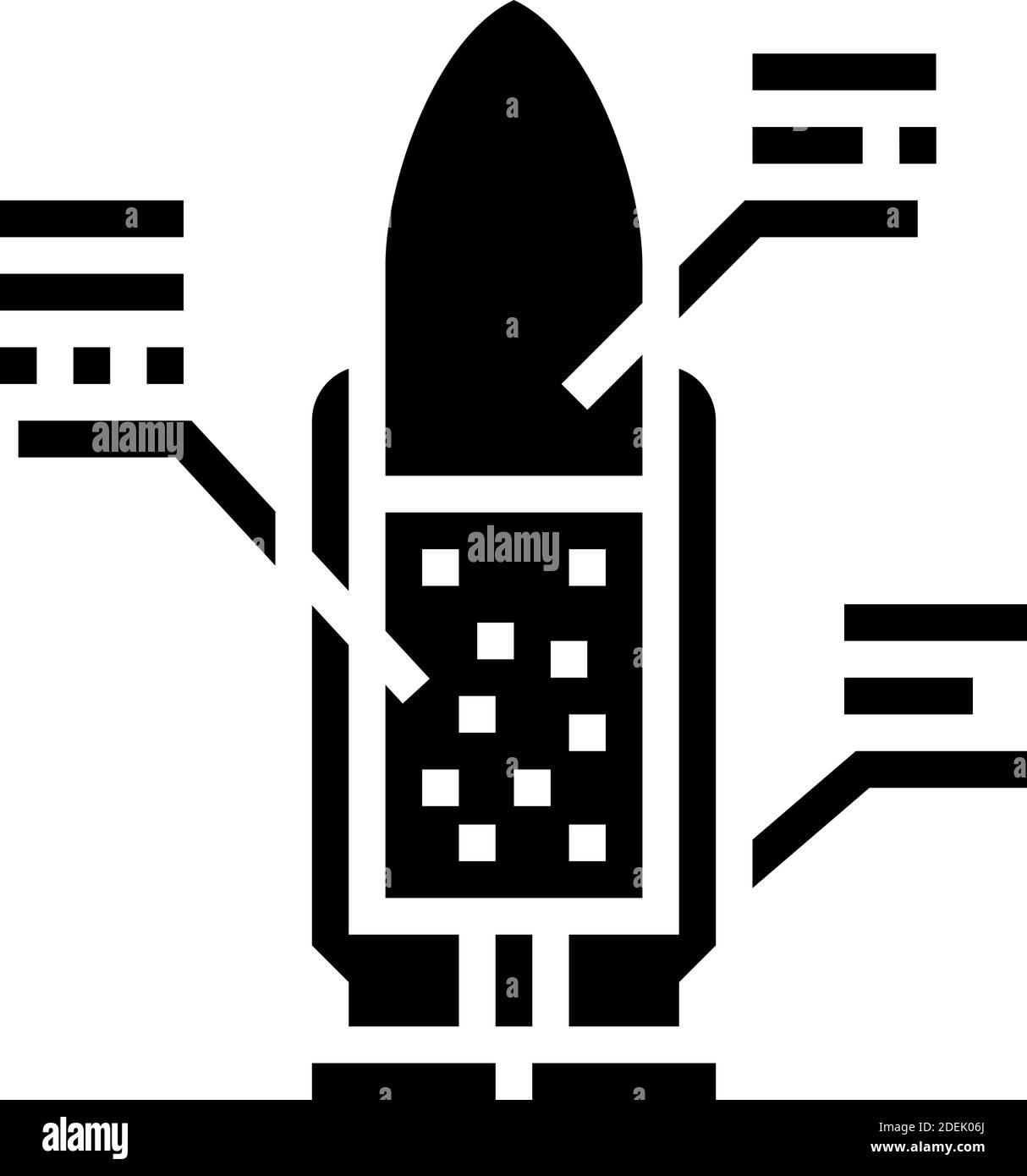 bullet characteristics and parts glyph icon vector illustration Stock ...