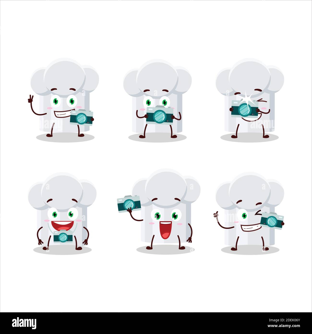 Photographer profession emoticon with chef hat cartoon character ...