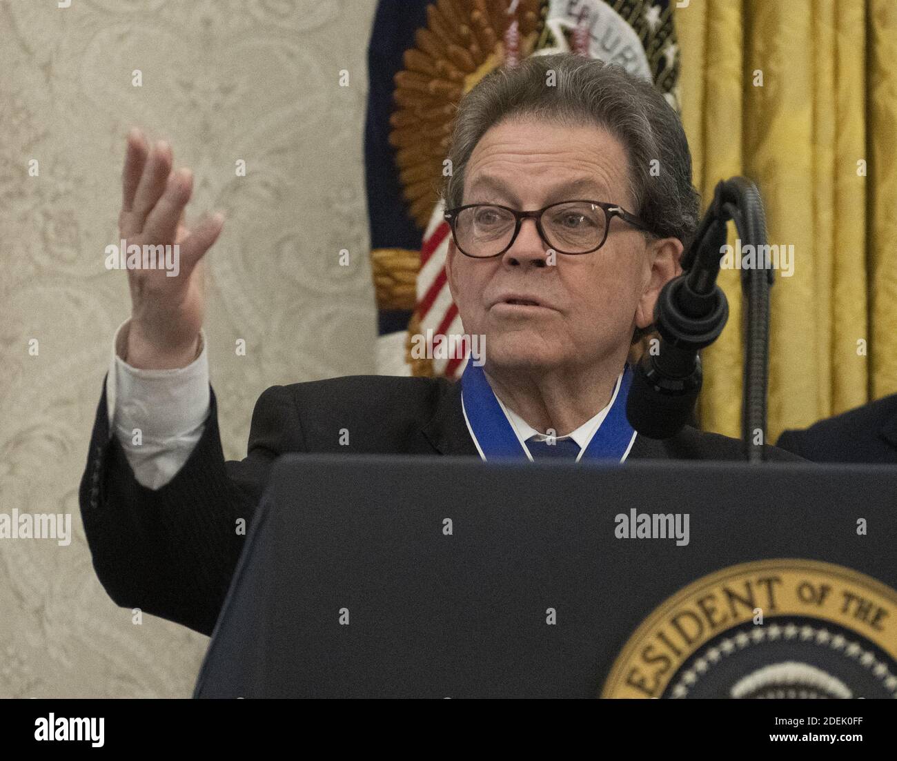 Arthur Laffer makes remarks after accepting the Presidential Medal of ...