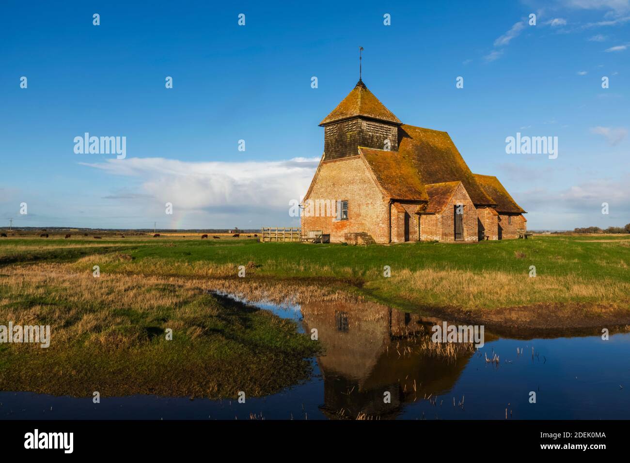 England, Kent, Romney Marsh, Fairfield, St. Thomas Becket Church Stock ...