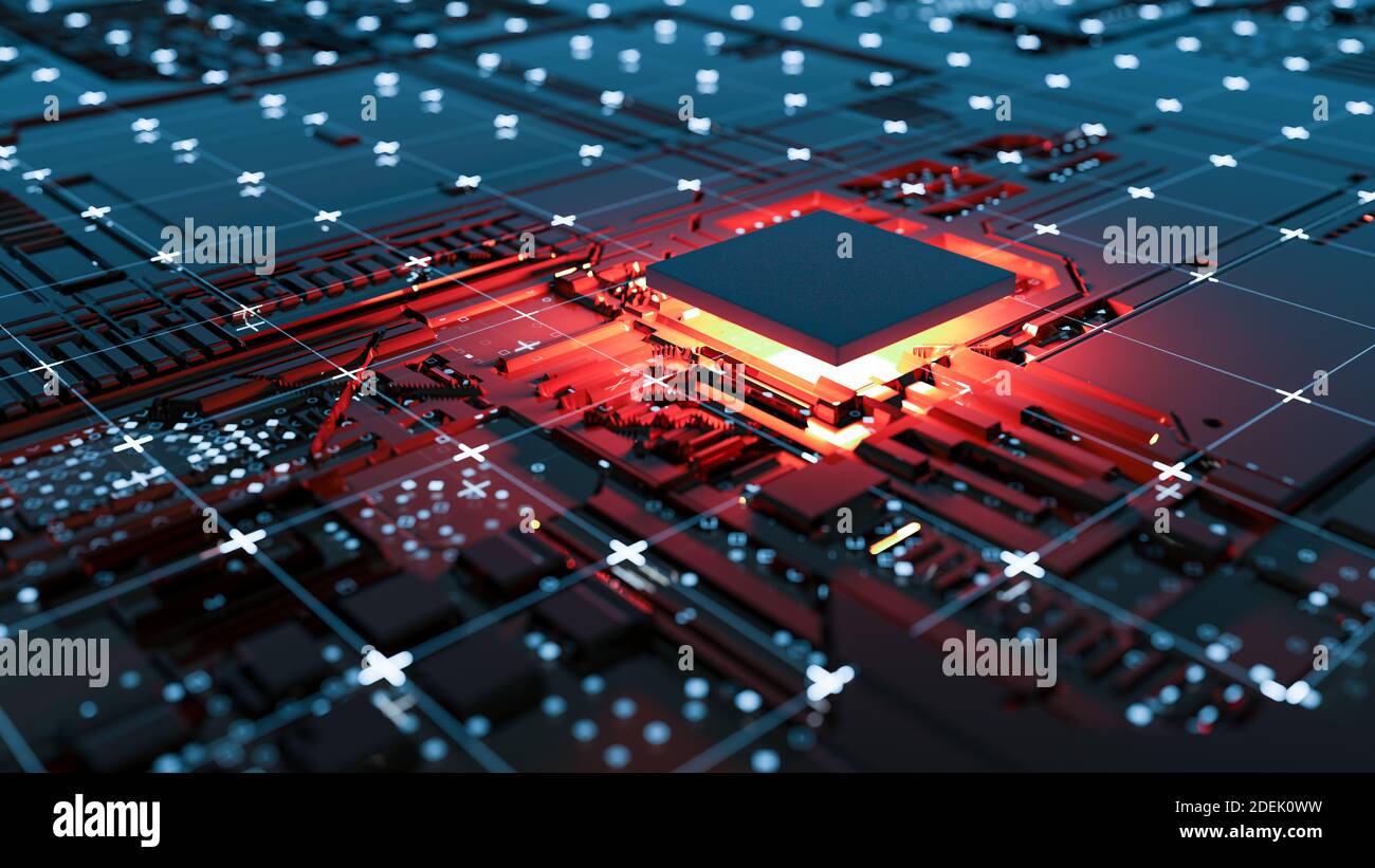 Abstract Central Computer Processors Concept. 3D illustration Stock Photo - Alamy