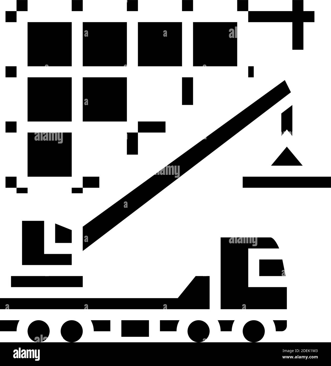crane lifting building materials glyph icon vector illustration Stock ...