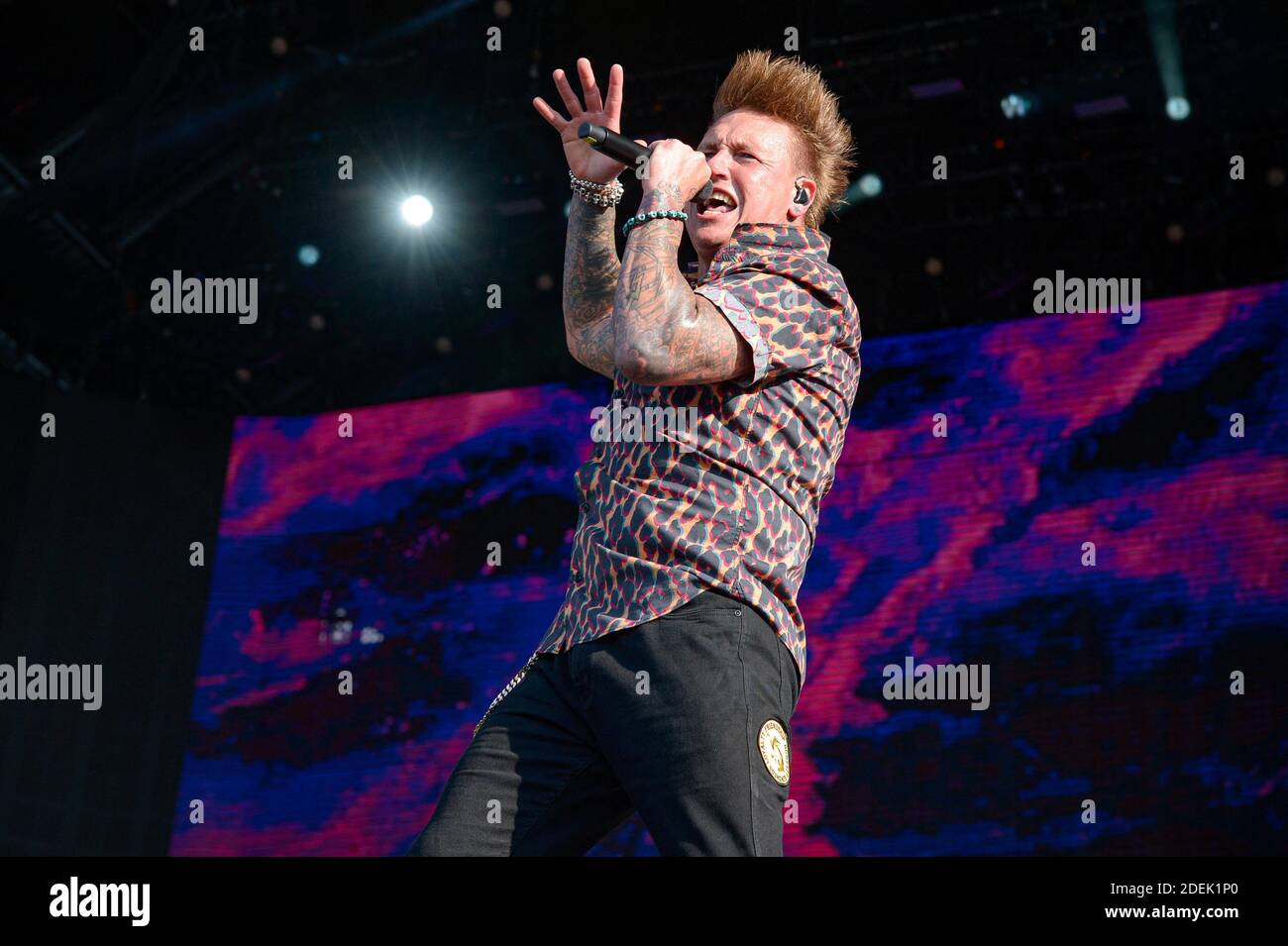 Papa Roach performing live on stage during first ever european KnotFest ...