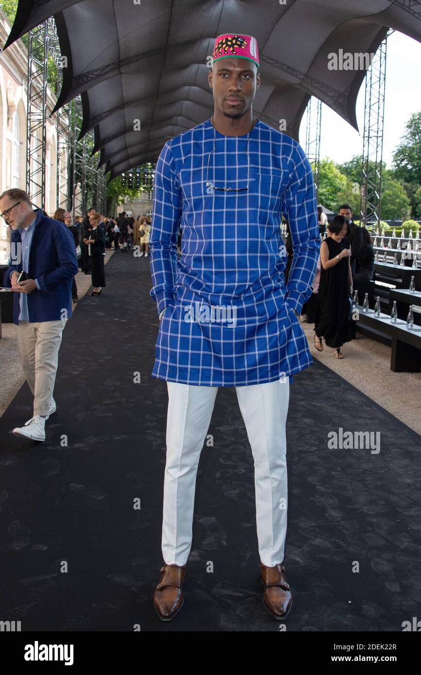 Ian Mahinmi attending the Berluti Menswear Spring Summer 2020 show as ...