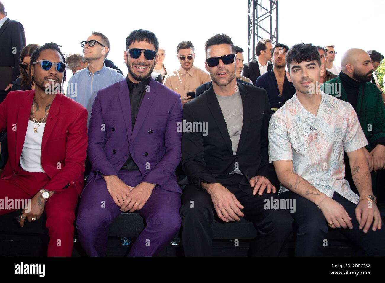 Miguel, Jwan Yosef, Ricky Martin and Joe Jonas attending the Berluti ...