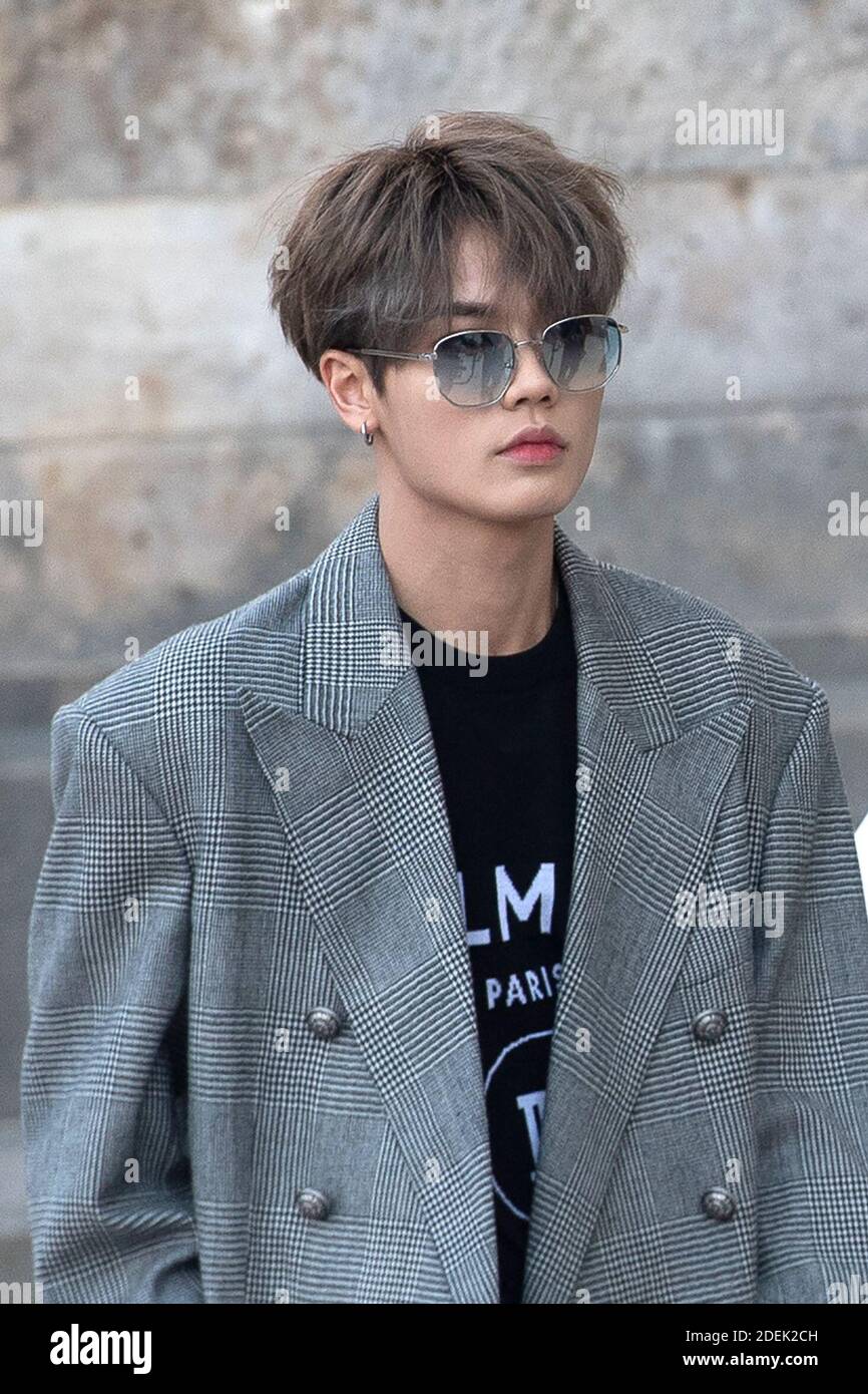 Yanjun Lin attending the Balmain Homme Menswear Spring Summer 2020 show ...