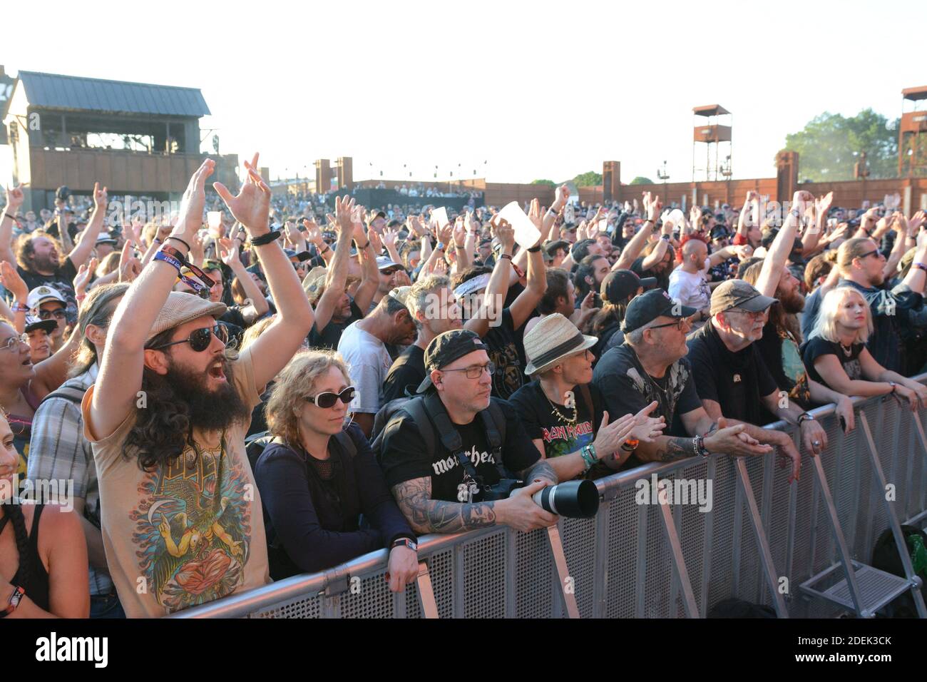 Metal fans are seen during Hellfest heavy metal open air festival in ...