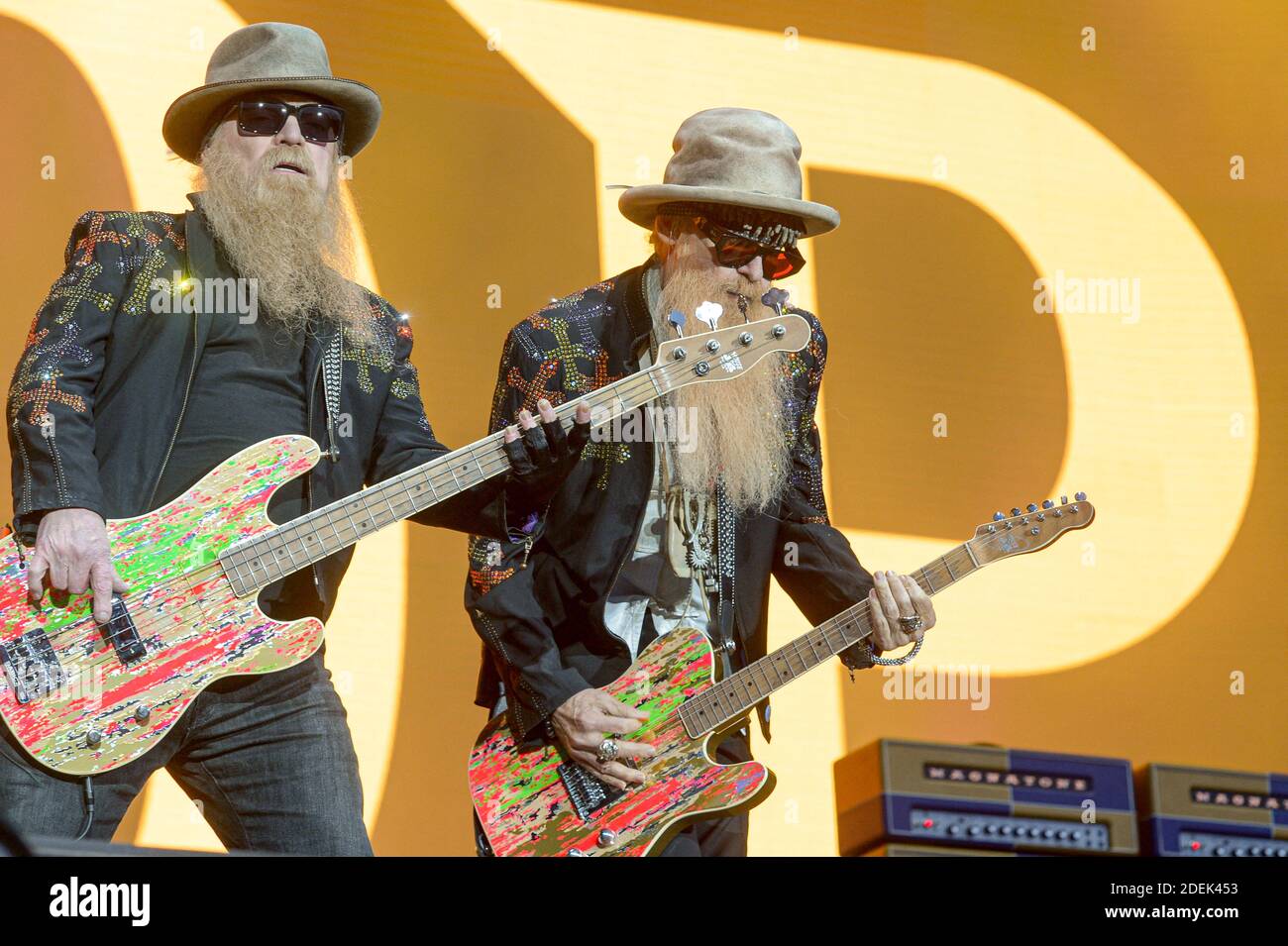 Zz Top Performing Live On Stage During Hellfest Open Air Festival On