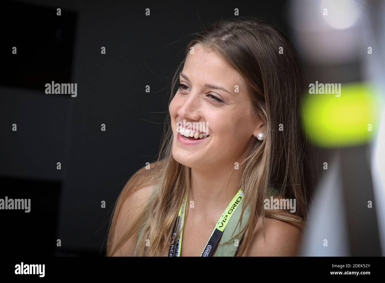 Giada Gianni (Leclerc's girlfriend) attends the Grand Prix de France ...