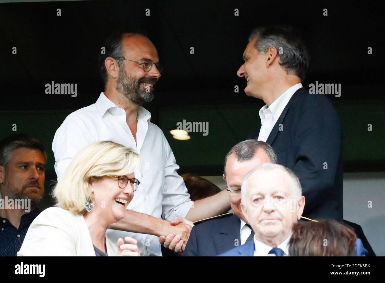 French PM Edouard Philippe watches from the stands the FIFA Women's ...