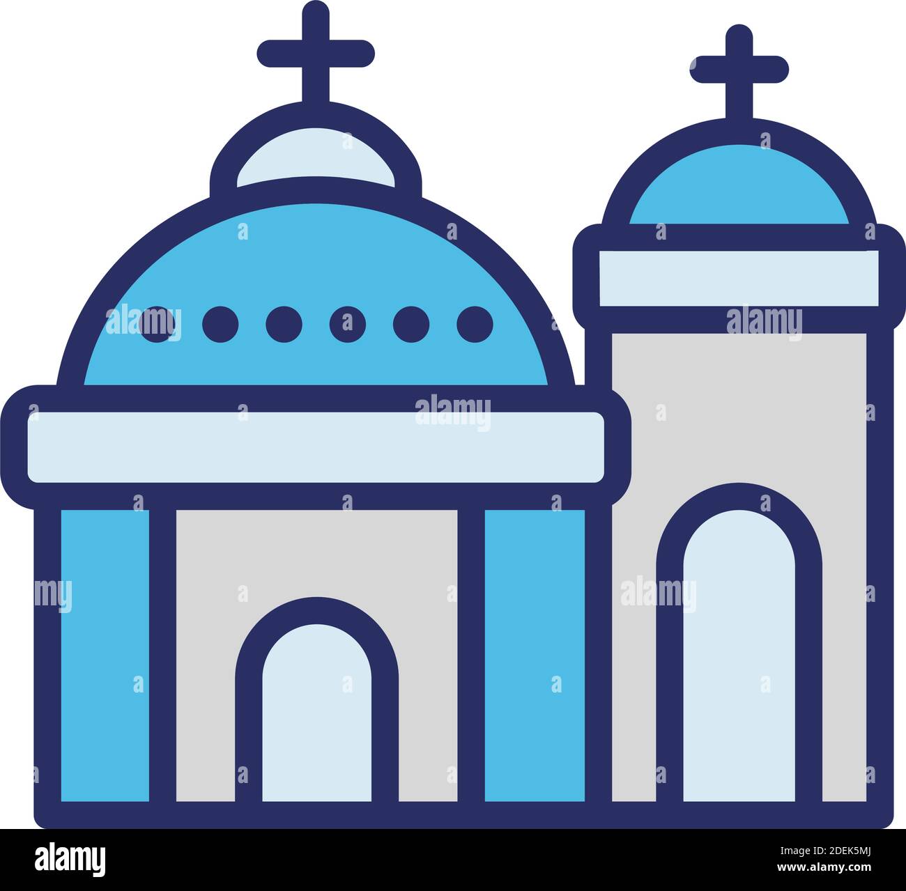 Santorini blue domed church Stock Vector Images - Alamy
