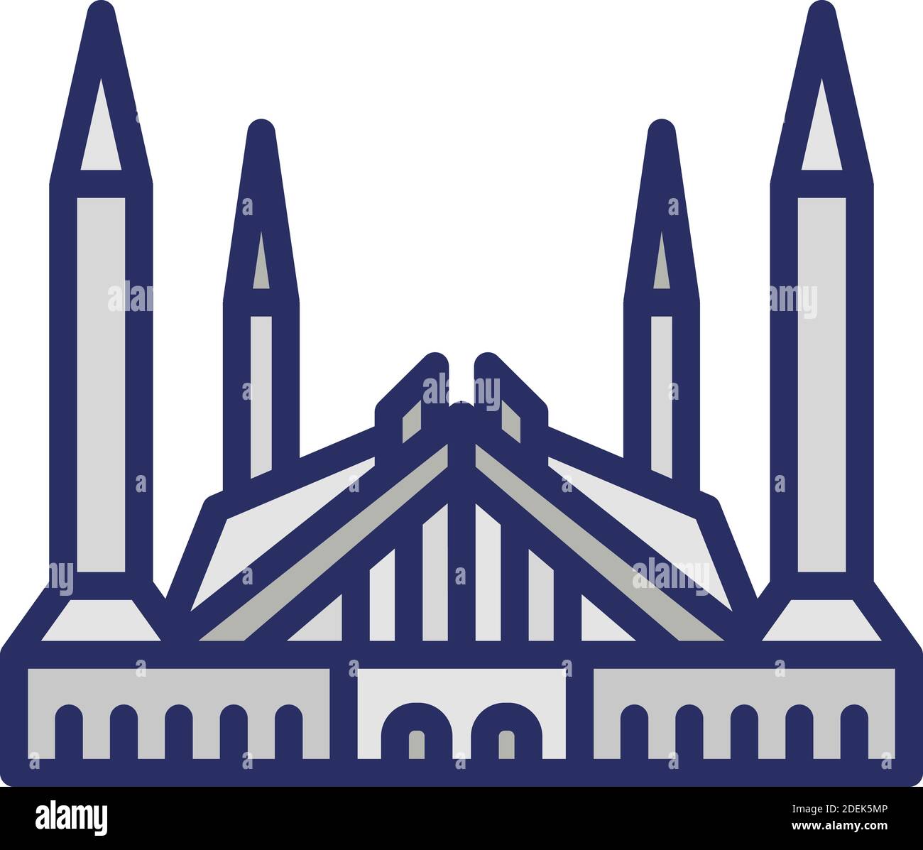 Faisal Mosque, islamabad, pakistan, Faisal Masjid fully editable vector ...