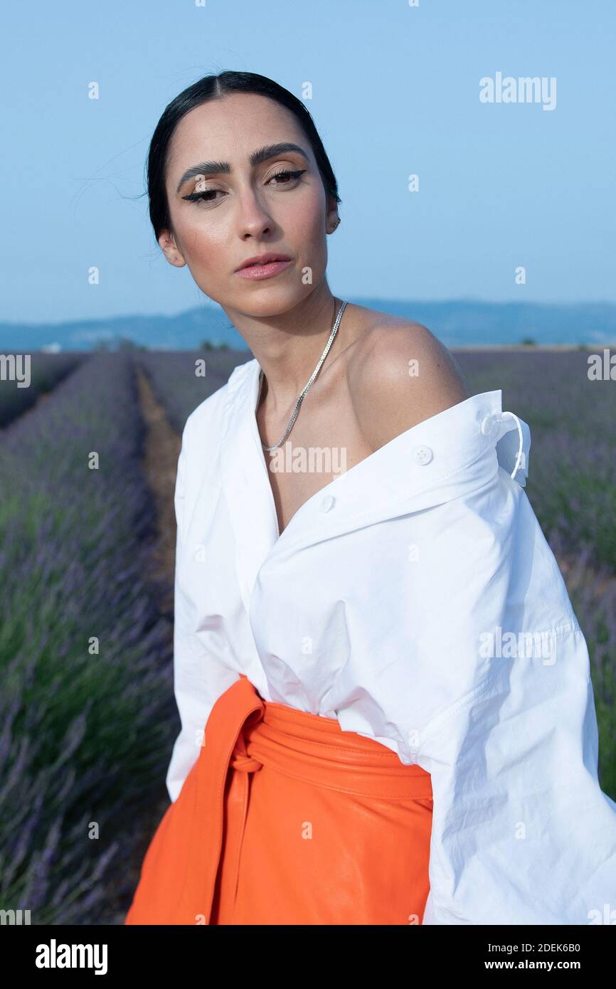 Francesca Monfrinatti attending the Jacquemus Spring Summer 2020 show ...