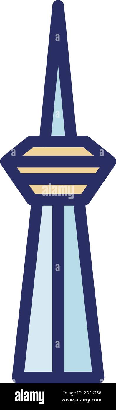 CN Tower, Canada, tower, toronto fully editable vector icons Stock ...