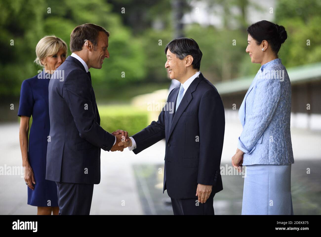 French president Emmanuel Macron and his wife Brigitte Macron are ...