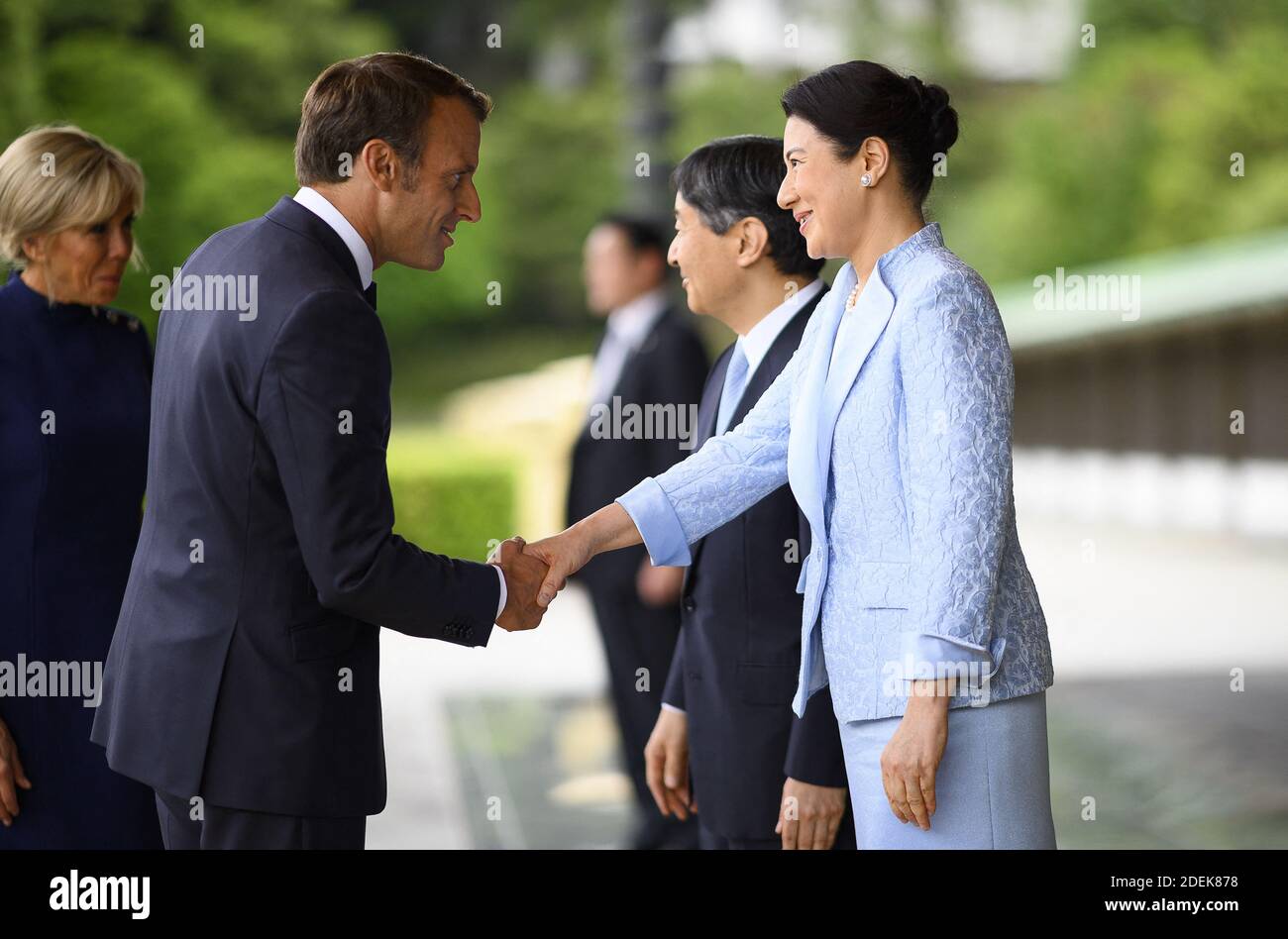 French president Emmanuel Macron and his wife Brigitte Macron are ...
