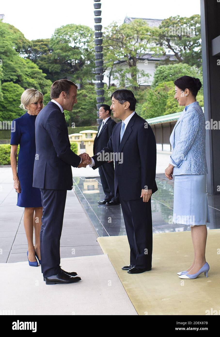 French president Emmanuel Macron and his wife Brigitte Macron are ...