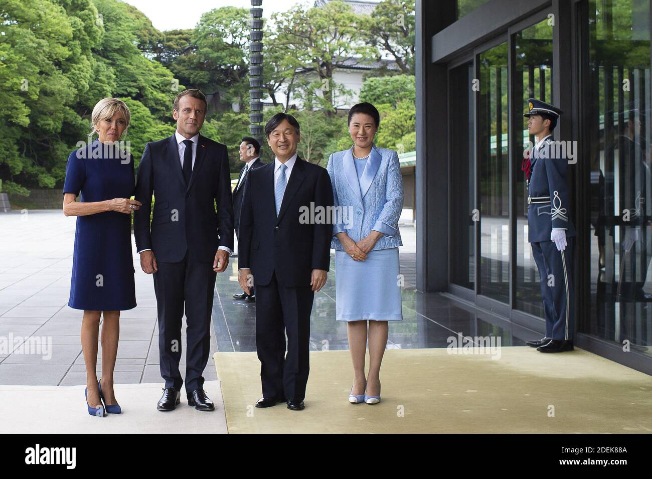 French president Emmanuel Macron and his wife Brigitte Macron are ...