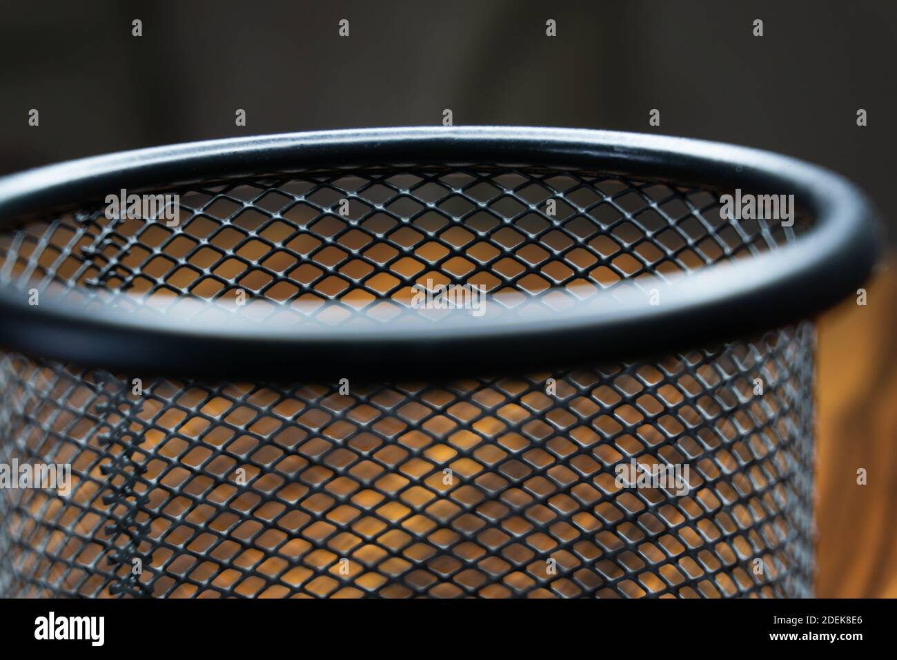 metal mesh pen holder Stock Photo - Alamy