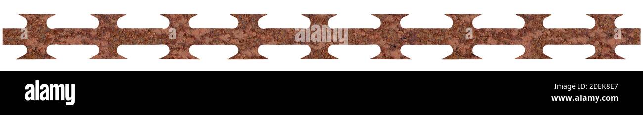 Rusty barbed razor wire tape panorama corroded macro closeup seamless ...