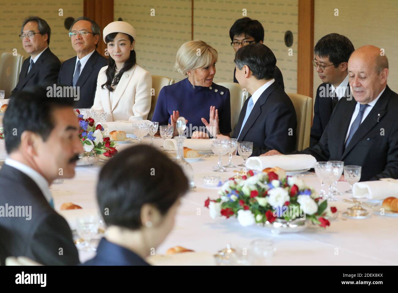 Brigitte Macron (centre L), the wife of France's President Emmanuel ...