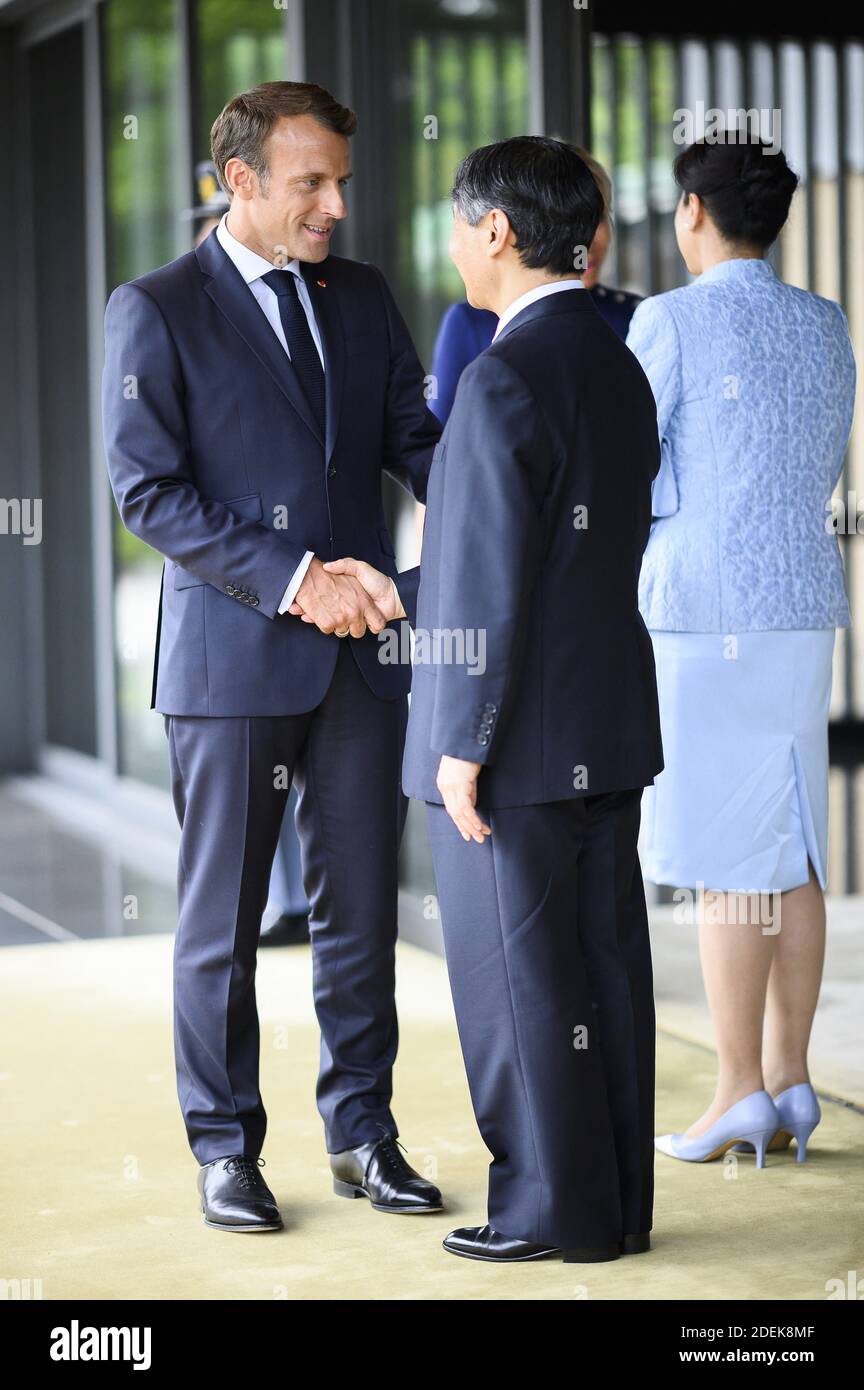 French president Emmanuel macron with Emperor Naruhito at the Imperial ...