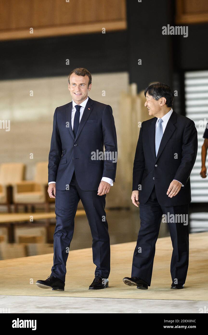 French president Emmanuel macron with Emperor Naruhito at the Imperial ...