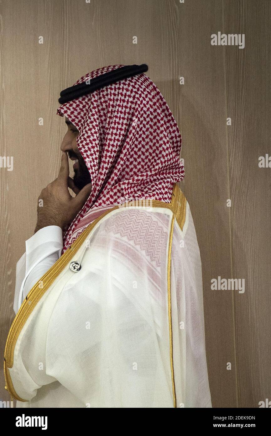 Saudi Crown Prince Mohammed bin Salman during a meeting on "World ...